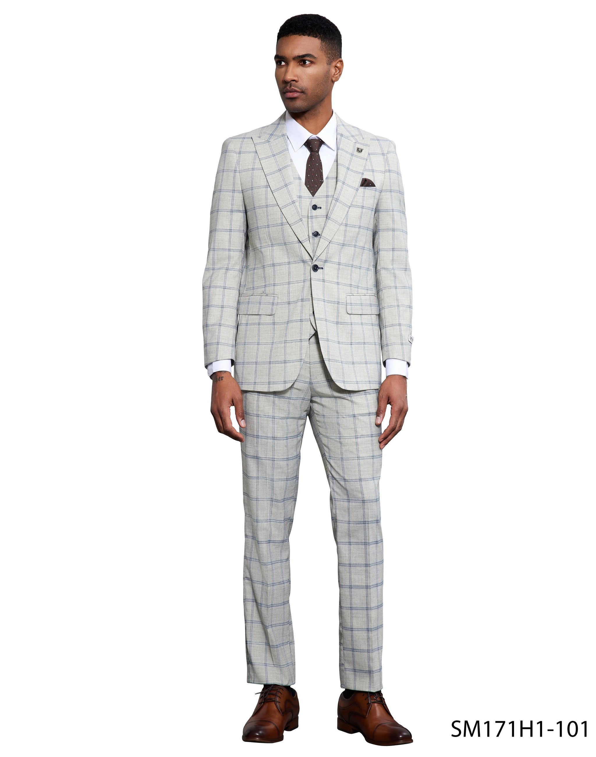 Stacy Adams SM171-101 3 PC Windowpane