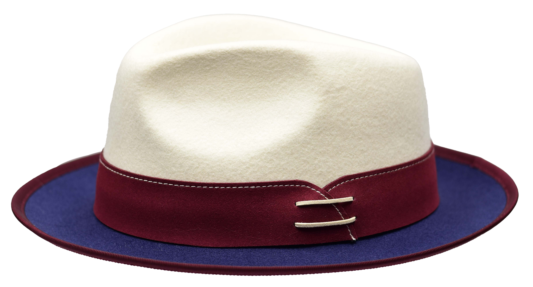 Bruno Capleo OU-856 The Outcast Fedora Bone/Maroon/Navy